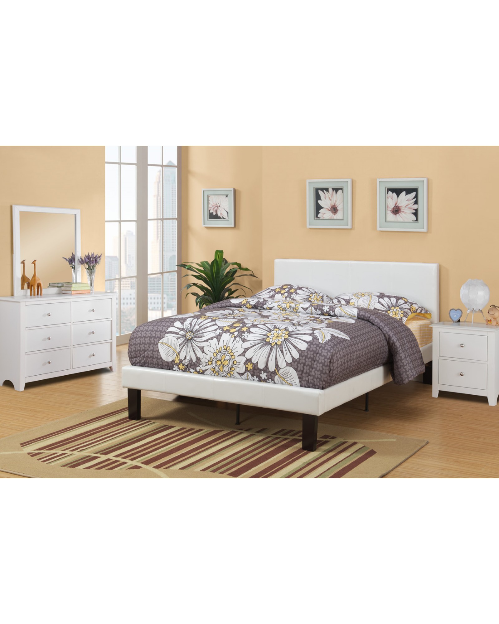 Home F9210 White Platform Bed